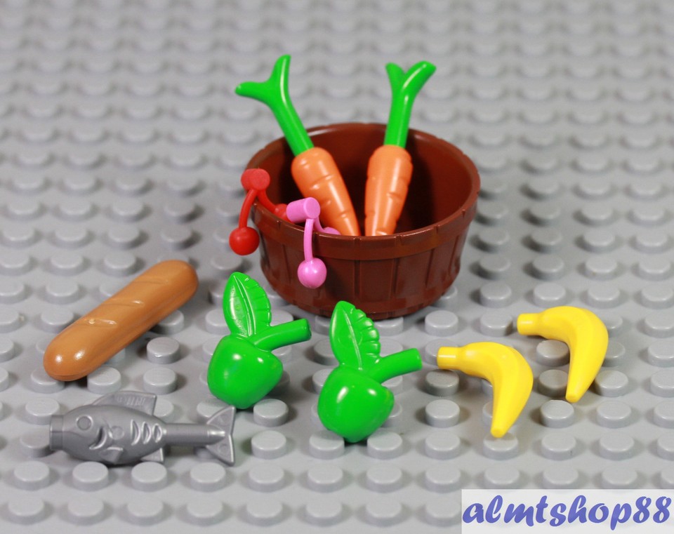 LEGO - 11 pcs Fruits & Veggies Basket Cherries Apple Picnic Food ...
