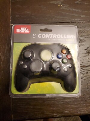 Old Skool Black Wired S-Type Controller for (Original XBOX ...