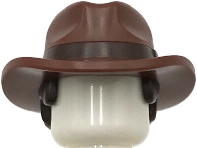 Lego New Reddish Brown Minifigure Hair Combo Hat w/ Hair Fedora Outback ...