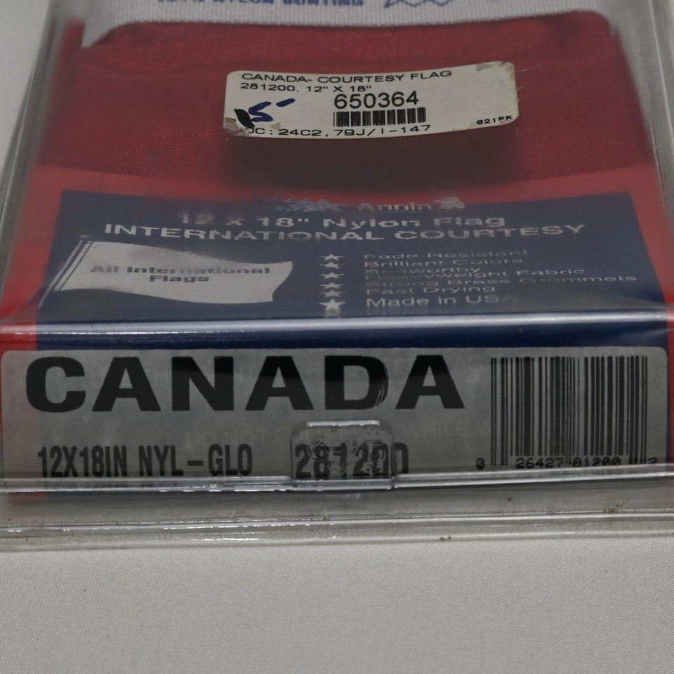 Boaters Canada Courtesy Flag 12"x18" Annin Canada 281200 NYL-GLO High ...