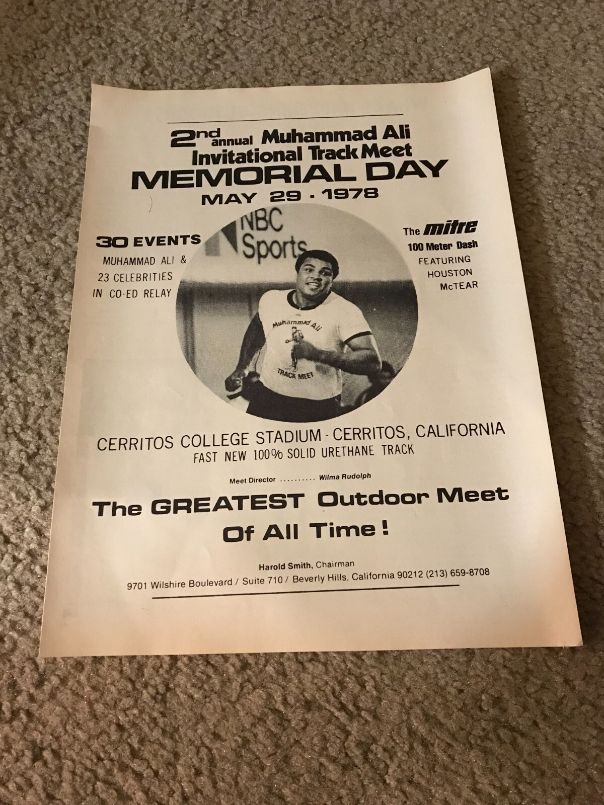 Vintage 1978 MUHAMMAD ALI 2ND ANNUAL TRACK MEET RACE Poster Print Ad ...