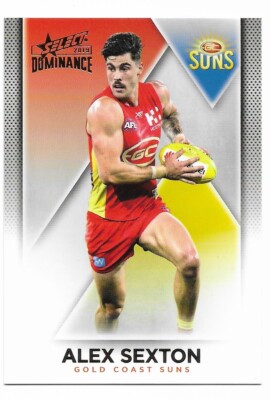 2019 select DOMINANCE GOLD COAST SUNS ALEX SEXTON # 109 COMMON CARD AFL ...