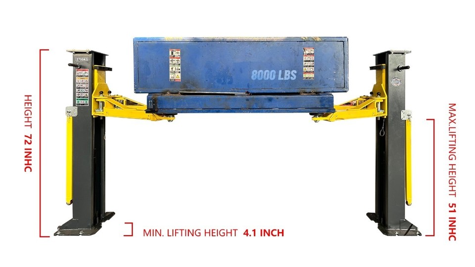 Motooltech PMRL-200 Portable Two-Post Garage Lift 2 Post Lift Car Lift ...