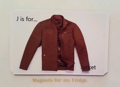 CHILDREN'S LEARNING ALPHABET 'J is for Jacket' FRIDGE MAGNET - M558 F ...