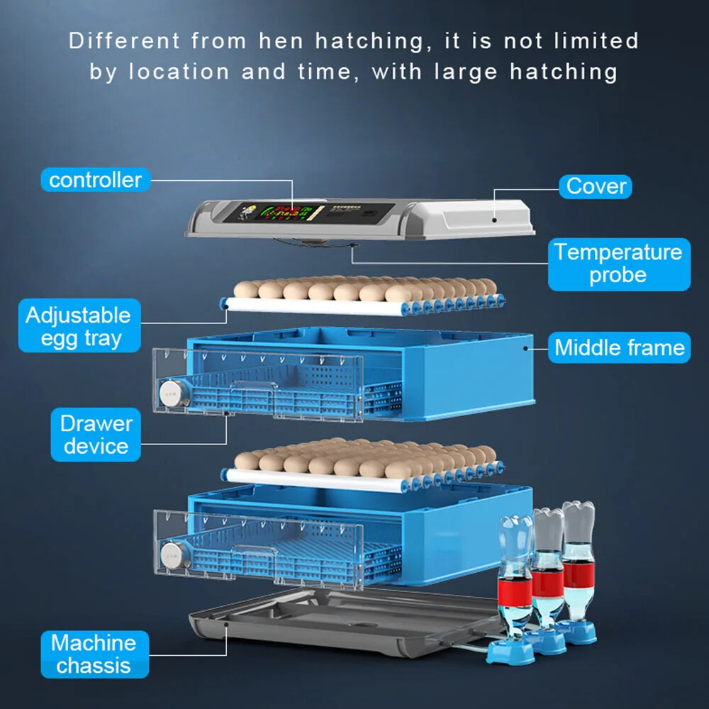 256 Chicken Eggs Incubator reptiles incubators automatic egg incubator ...