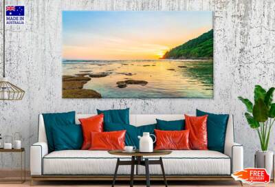 Scenic Sunset Mountain With Beach Wall Canvas Home Decor Australian ...