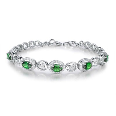 Green Tsavorite Bracelet In Sterling Silver | eBay
