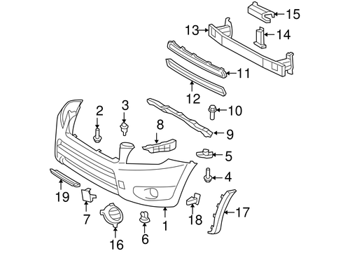 Toyota Rav4 Bumper Support Mount Holder Factory OEM New Right Front ...