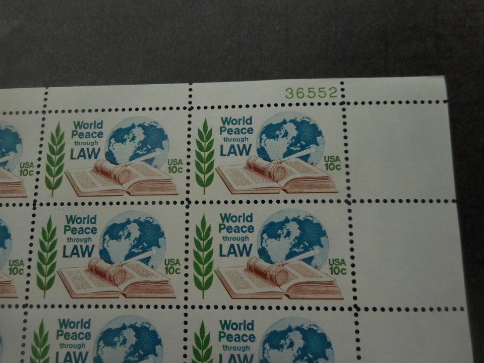 Scott 1576, 10 cent, World Peace Through Law, Sheet | eBay