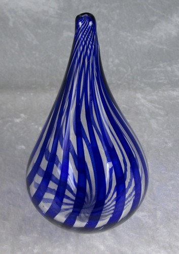 David Shanfeld Hand Blown Blue Ribbon Art Glass Vase Tesuque Glassworks ...