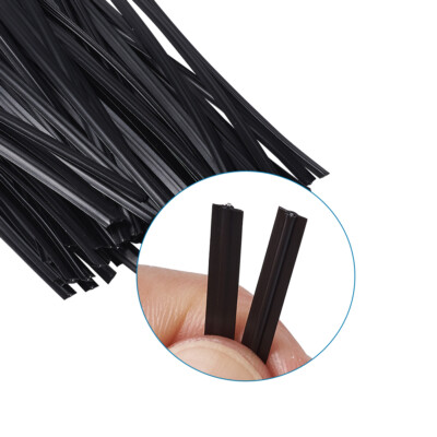 100Pcs PE Plastic Flexible Bendable Wires Twist Ties Single Core Black ...