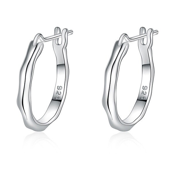 925 Sterling Silver Huggie Hinge Hoop Earrings Women Girls Jewellery ...