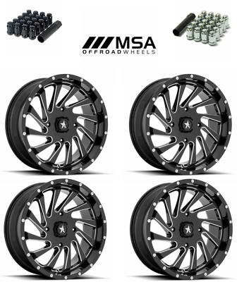 Set of (4) 20"x7" MSA M46 Blade Gloss Black Wheels - CanAm 4x137 w/ Lug ...