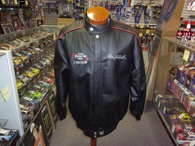 Dale Earnhardt Sr Black Leather Jacket Chase Authentics 2XL NASCAR | eBay