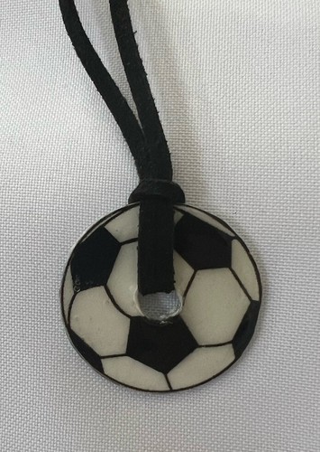 Soccer Ball Necklace With Black Rope Chain 13” | eBay