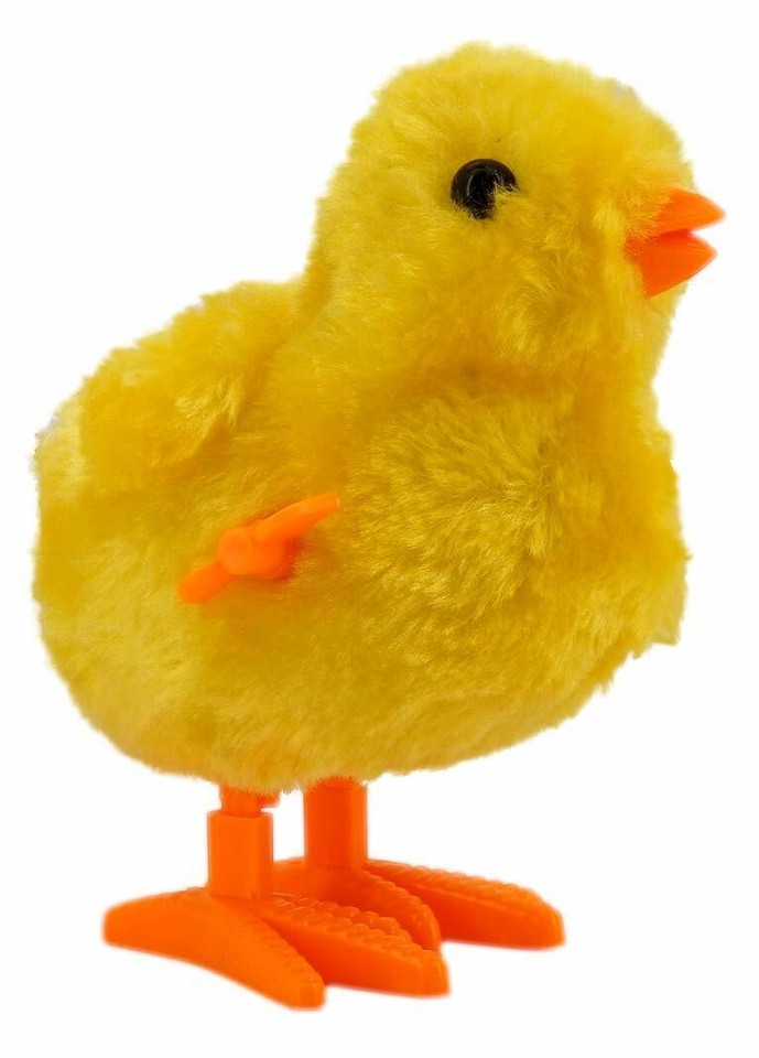 Wind-Up Jumping Chick and Bunny (4 in ea) Hopping Soft Plush Animal ...