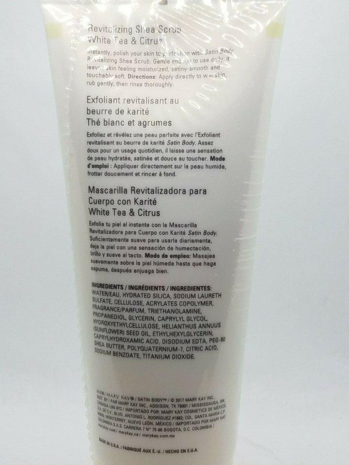 NEW Mary Kay Satin Body Revitalizing SHEA SCRUB White Tea & Citrus | eBay