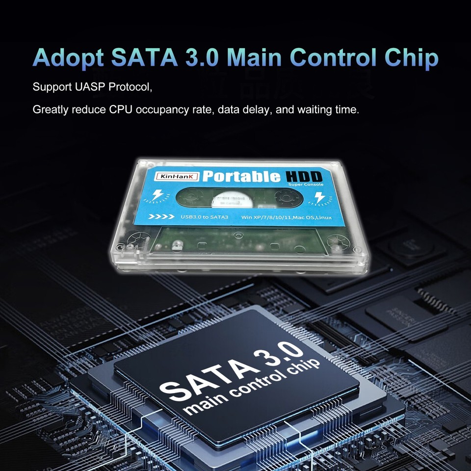 KinHank Portable Super Console 500G Gaming HDD - 110,000+ Games, Plug ...