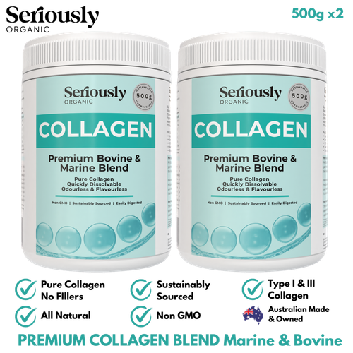 SERIOUSLY ORGANIC COLLAGEN BLEND - PREMIUM BOVINE & MARINE PURE NATURAL ...