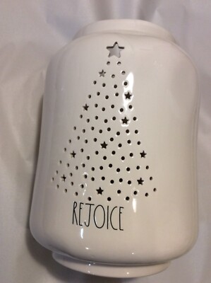 Rae Dunn Christmas Tree Rejoice Luminary Lantern Large Ivory NEW ...