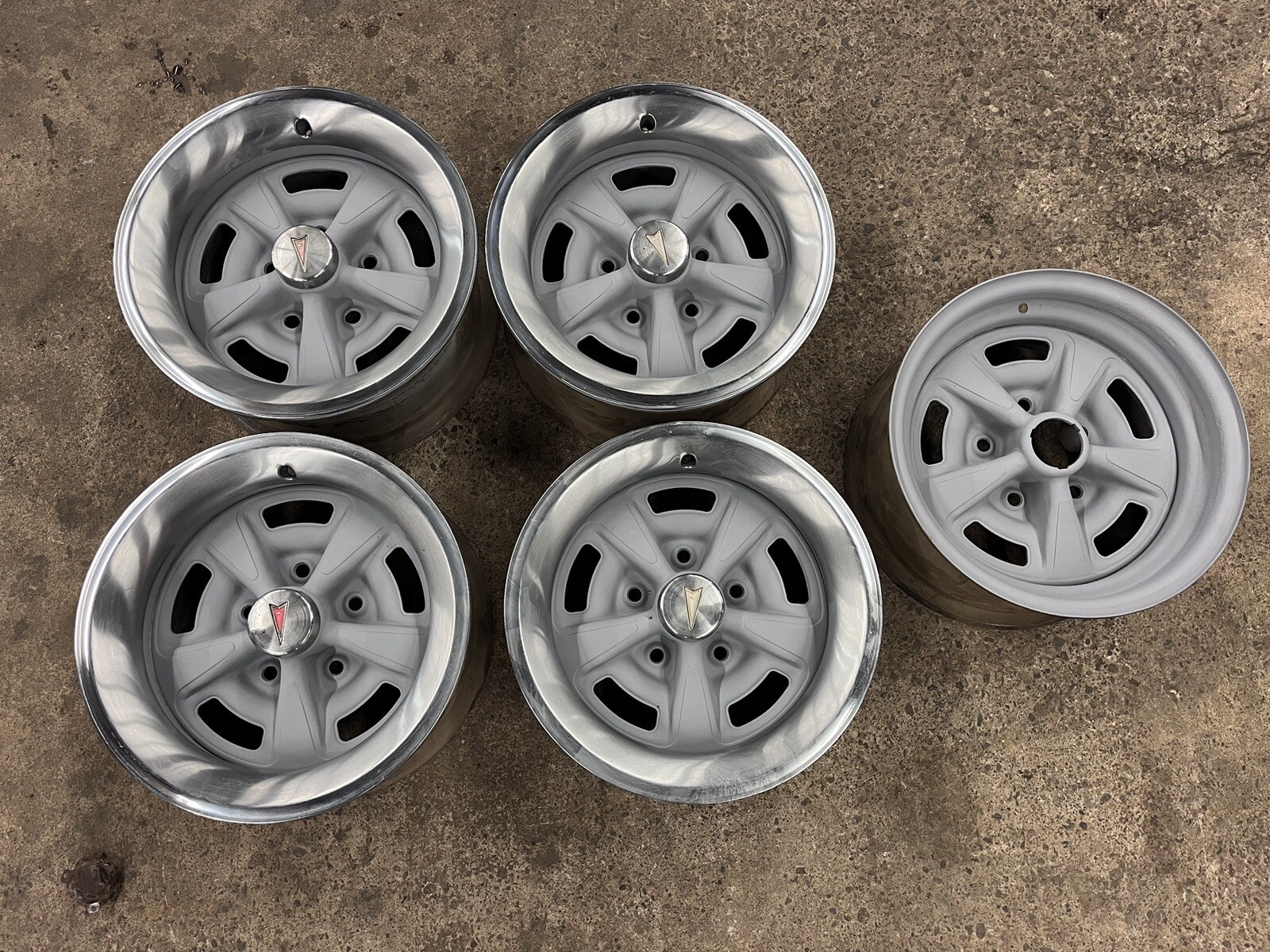 71 72 Pontiac GTO Firebird 14x7 Rally II Wheels Date Matched Set Of 5 M ...