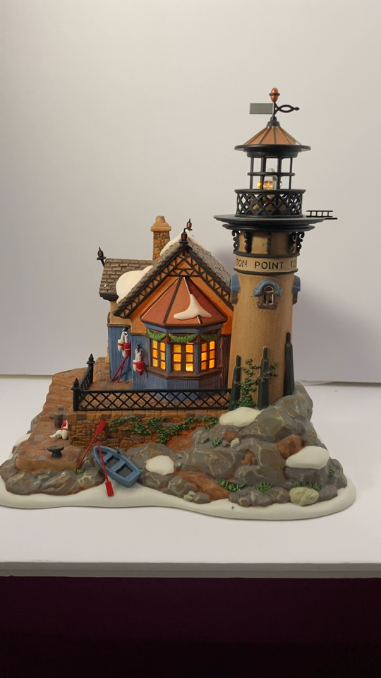 Dept 56 Dickens Village Lynton Point Tower Lighthouse 56.58315 w/ Box ...