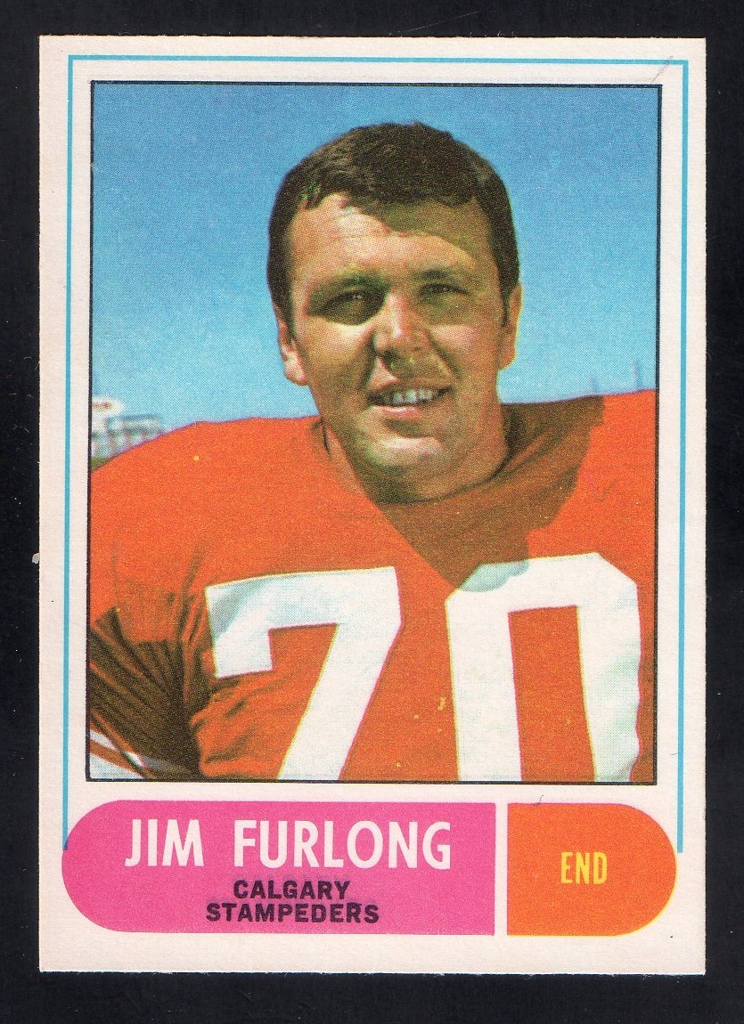 Rare 1968 OPC CFL #79 Jim Furlong Calgary Stampeders GREAT SHAPE | eBay