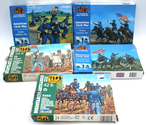 5pc Vtg 1/72 IMEX Revell Figuren Confederate Union Civil War Figures ...