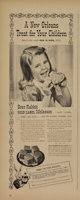 1945 Brer Rabbit Gold Label Molasses Rich In Iron On Bread Pancakes Vtg ...
