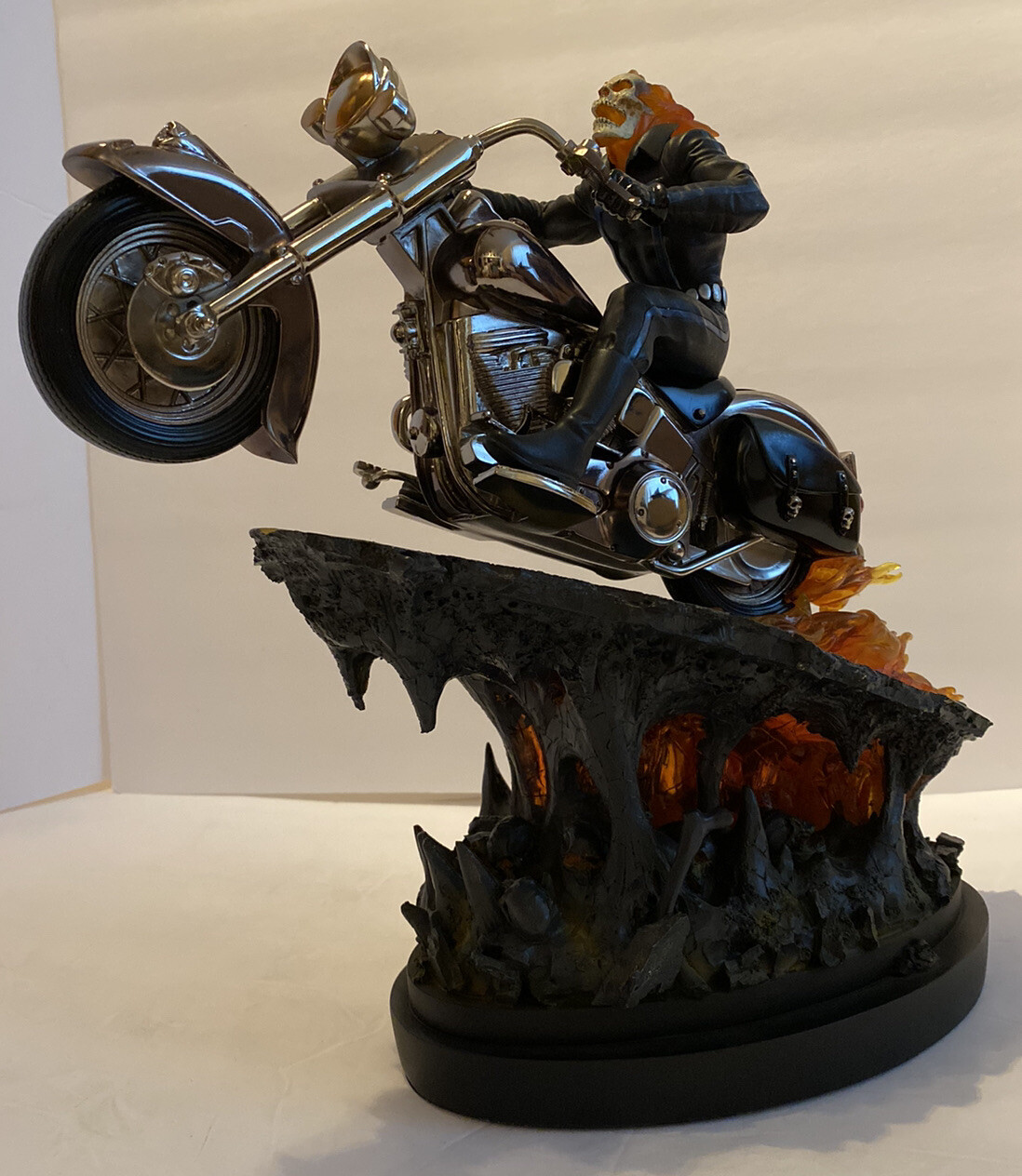 RARE GHOST RIDER “Super Chrome Version “Statue By Randy Bowen #0188/ ...