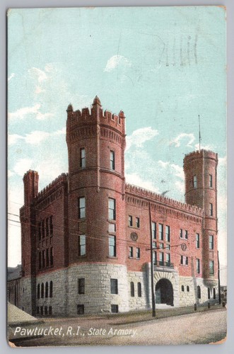 Pawtucket State Armory Building Rhode Island RI DB Postcard Vtg Posted ...