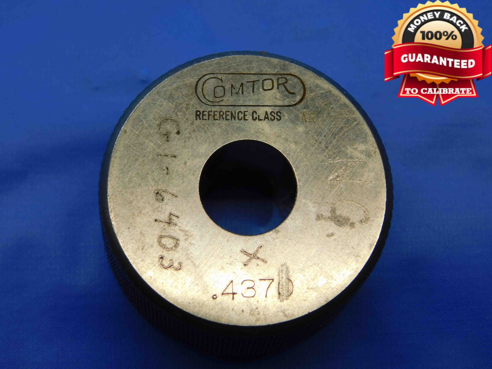 .4371 CLASS X MASTER PLAIN BORE RING GAGE .4375 -.0004 UNDERSIZE 7/16 ...
