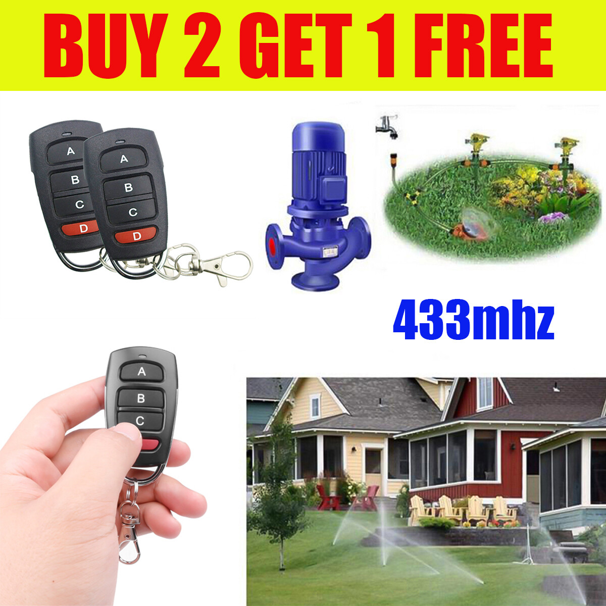 Universal Cloning Electric Gate Garage Door Remote Control Key Fob ...