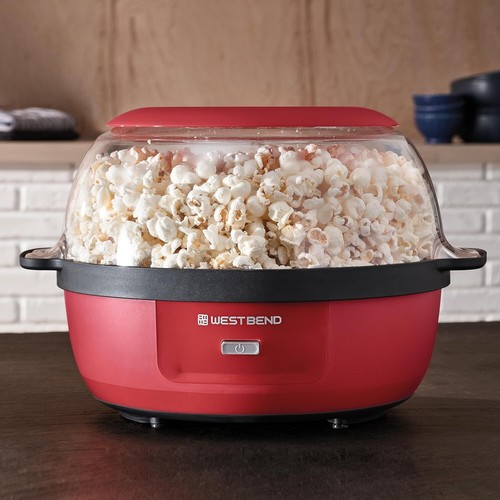 Popcorn Maker Machine Hot Oil Popcorn Popper with Serving Bowl Lid ...