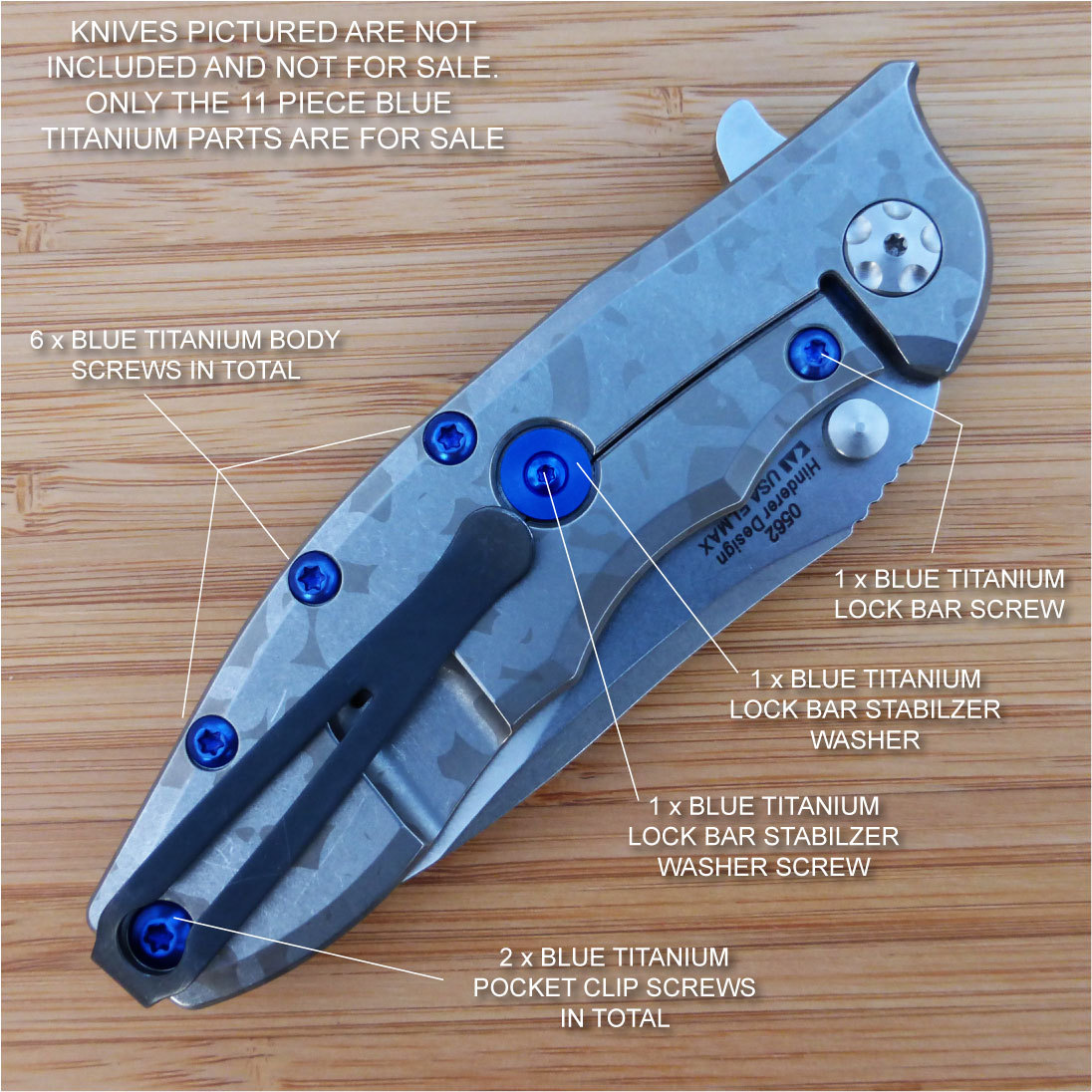Zero Tolerance ZT0562 562CF ZT Knife 11PC Titanium Screw Set inc LBS ...