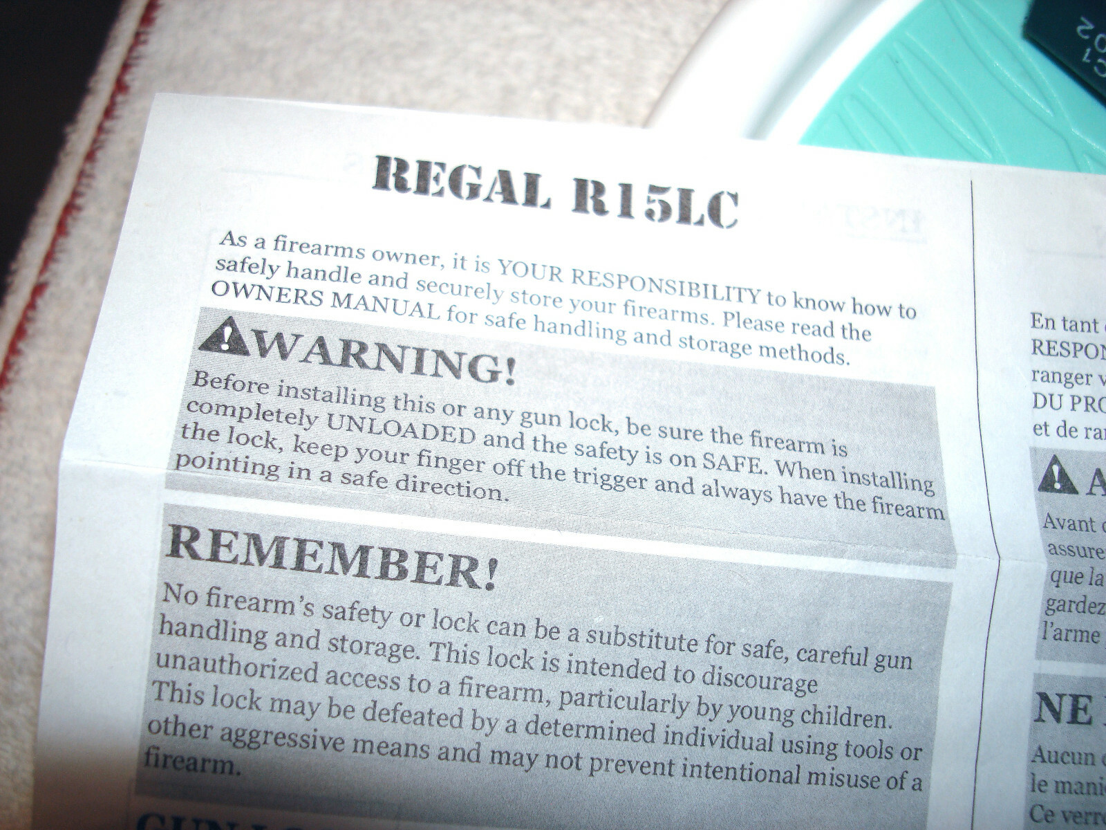 Black Regal Gun Pistol Cable Lock 2 Keys R15LC1 for sale online | eBay