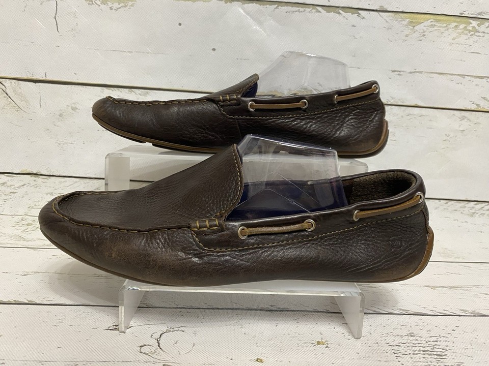Born H07124 Brown Leather Loafers Mens 12 M Slip On Casual Driving ...