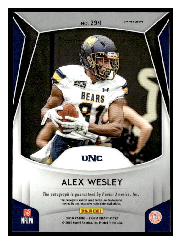 2019 Panini Alex Wesley Draft Picks Prizm Silver Autograph | eBay