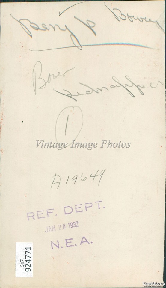 1932 Photo Portrait Of Benny Benjamin P Bowen, Boxer And Kidnapper ...