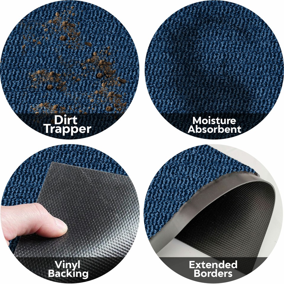 Door Mat Non Slip Large Indoor Entrance Rug Dirt Trapper Washable ...
