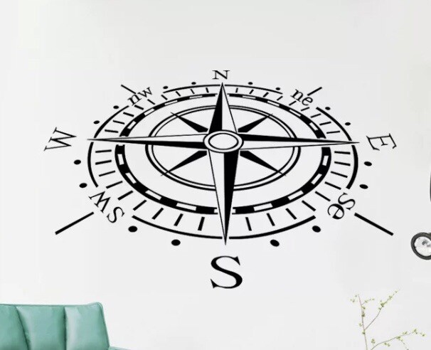 Compass Rose Vinyl Ceiling Decal | Shelly Lighting