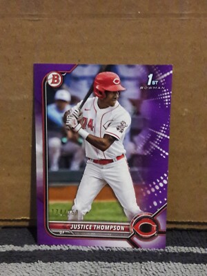 2022 Bowman Justice Thompson Purple Parallel 1st #174/250 Reds | eBay