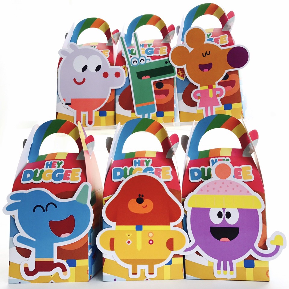 6x Hey Duggee Lolly Loot Bag Box. Party Supplies Banner Flag Bunting ...