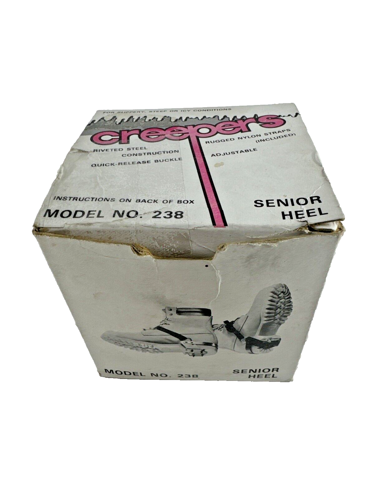 Vtg. CREEPERS Ice Cleats SENIOR HEEL #238 Staatsburg Riveted Steel w ...