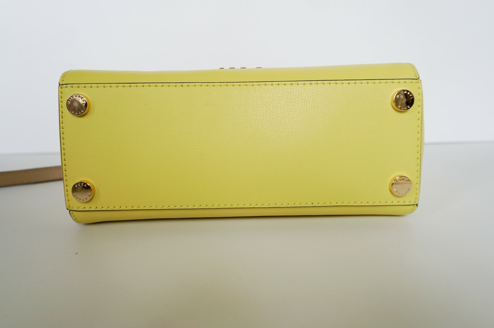 MICHAEL KORS MOTT MEDIUM TOP HANDLE SMOOTH LEATHER SHOULDER BAG YELLOW ...