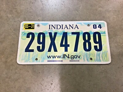 Single 2004 Indiana Government License Plate 29X4789 Free Shipping! | eBay
