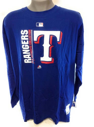 Mens Majestic Texas Rangers MLB Authentic Coll Baseball Long Sleeve Tee ...