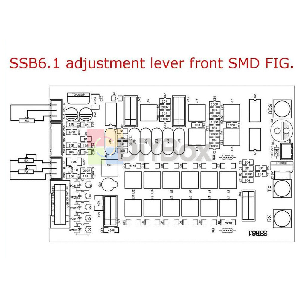 6 Band HF SSB Shortwave Radio Shortwave Radio Transceiver Board DIY Kit ...