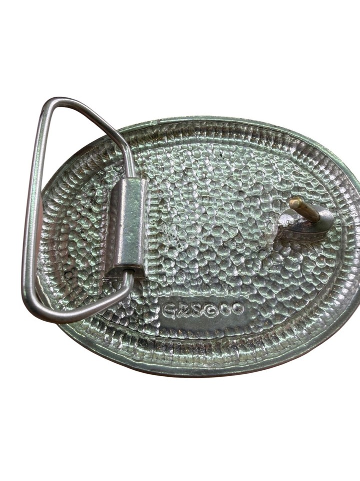 G&S Turquoise Inlay Belt Buckle Oval Western Southwestern Style Navajo ...