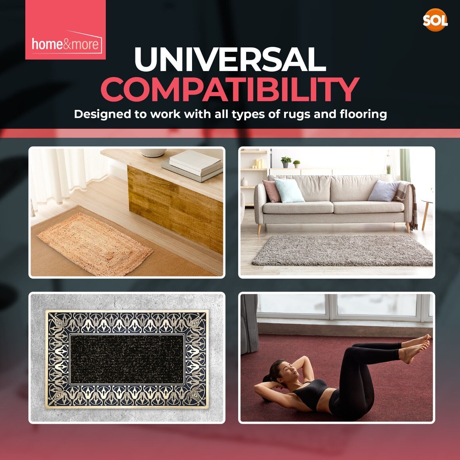 4-16 Rug Gripper Carpet Mat Anti Non Slip Grip Stopper Stickers Tape To ...